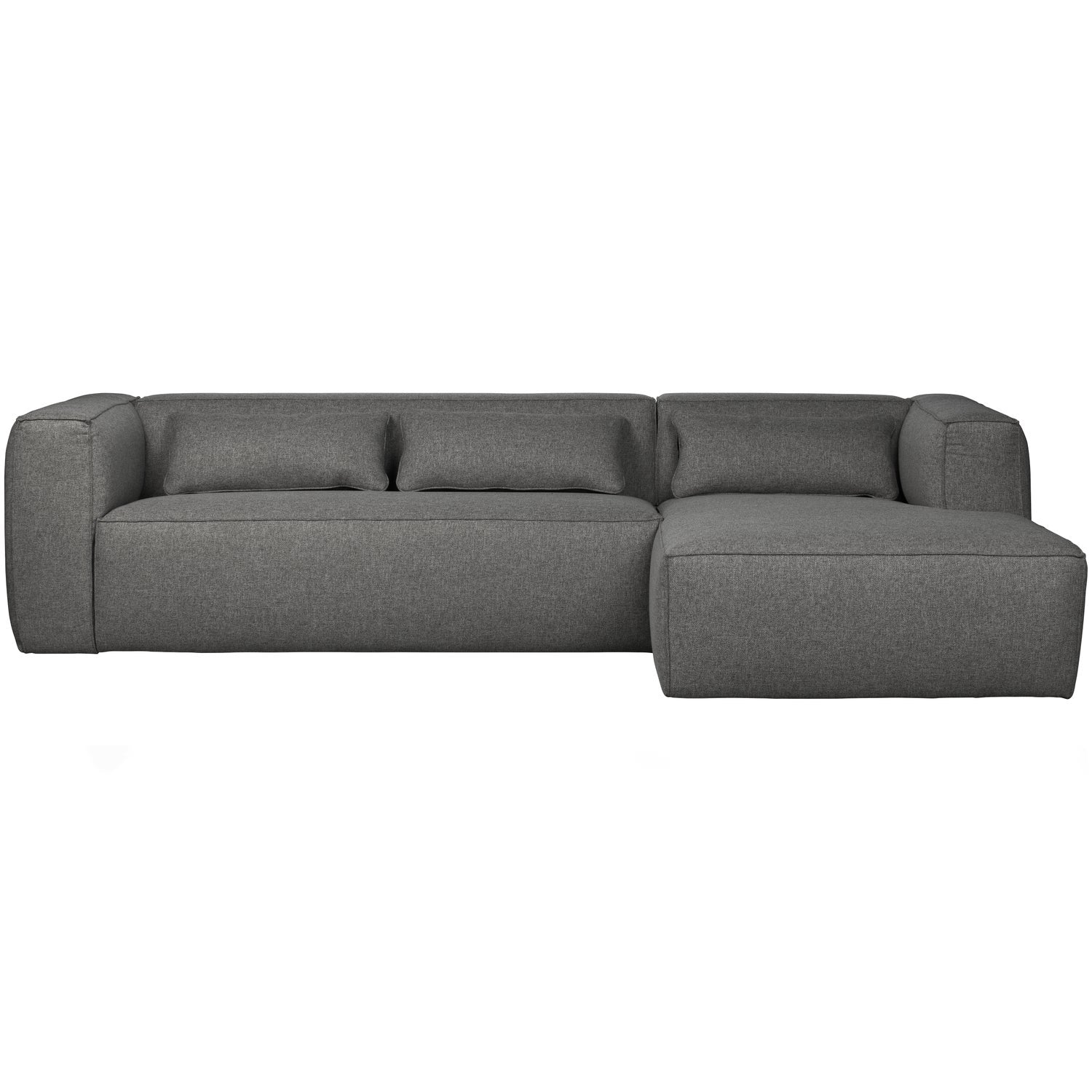 BEAN CORNER SOFA RIGHT INCL. CUSHIONS MID GREY MELANGE – BOIS BLANC HOME