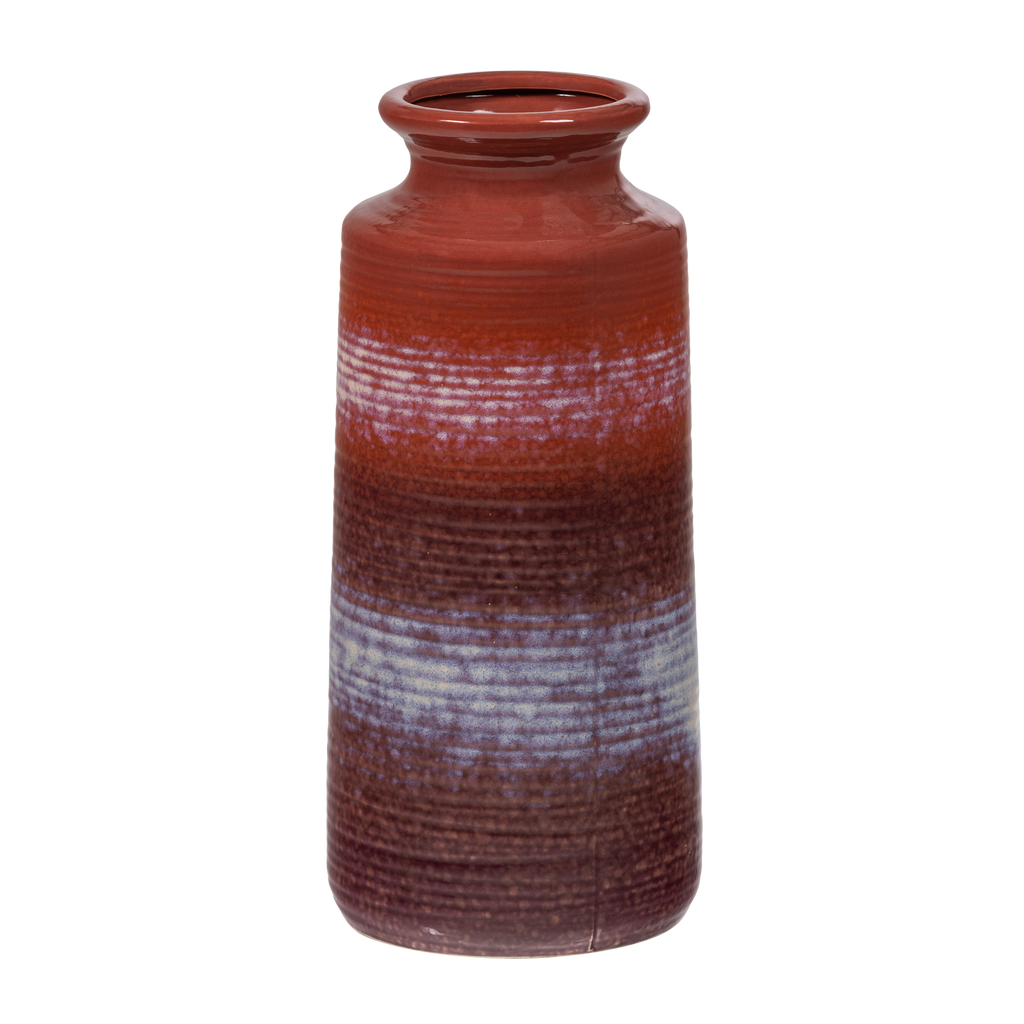 DECENNIA XL VASE CERAMICS RED/PURPLE 38xO17 CM – BOIS BLANC HOME