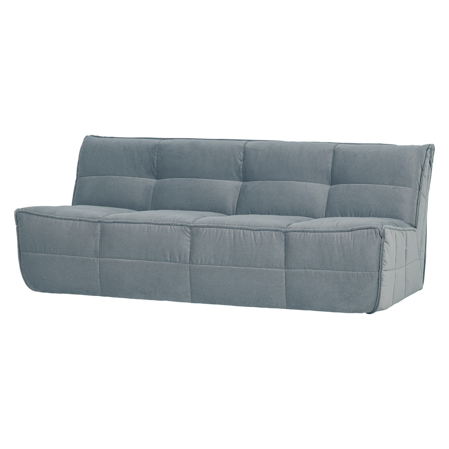 CLUSTER 3-SEATER SOFA VELVET TURQUOISE BLUE – BOIS BLANC HOME