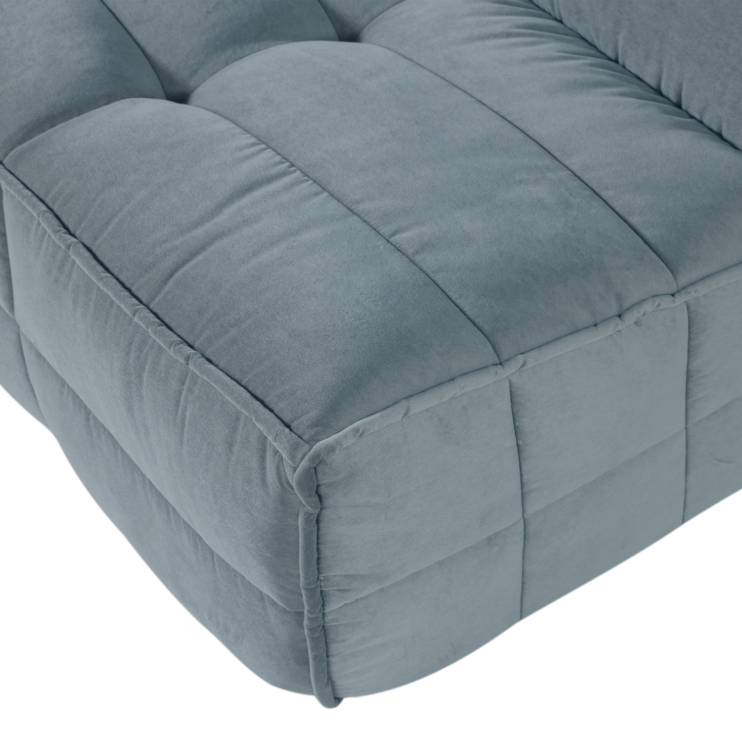 CLUSTER 3-SEATER SOFA VELVET TURQUOISE BLUE – BOIS BLANC HOME
