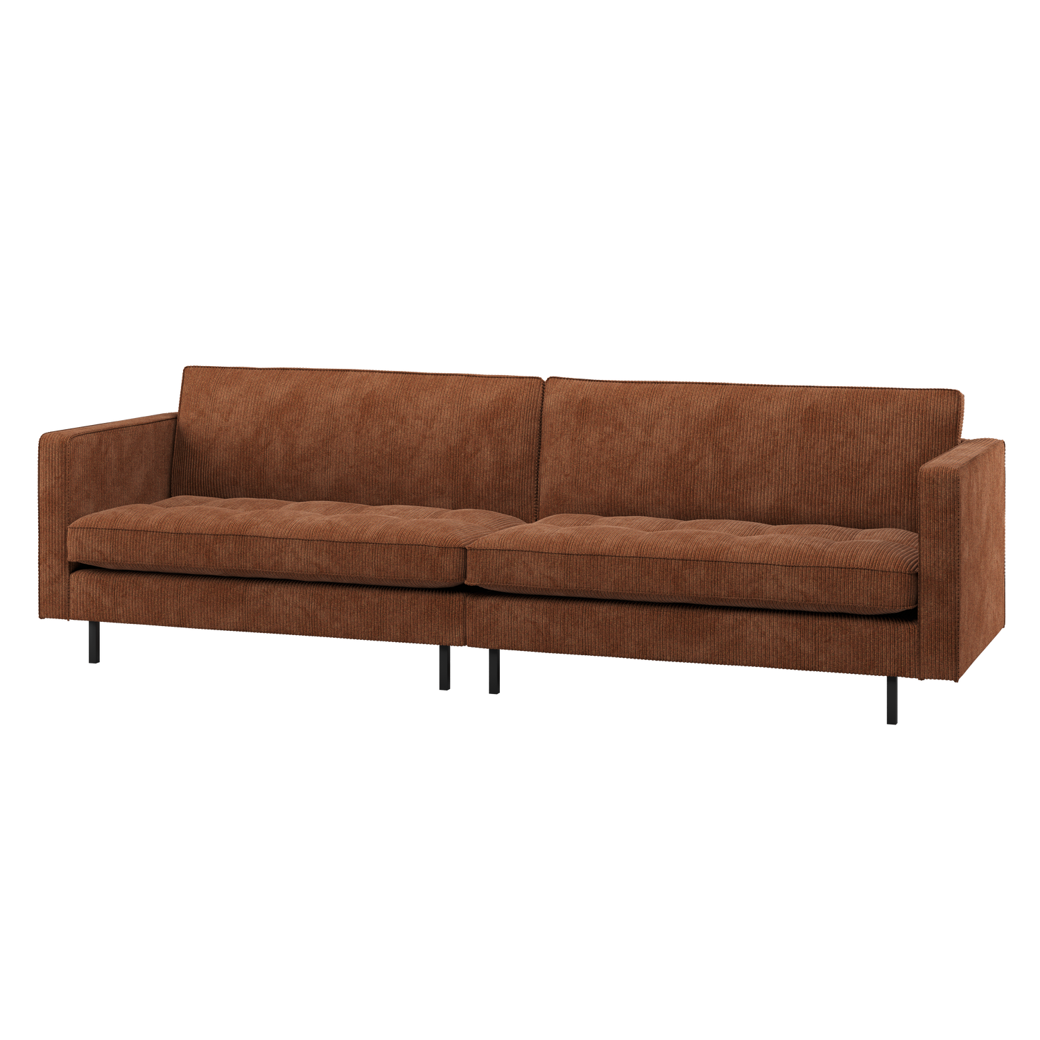 RODEO CLASSIC 3-SEATER SOFA RIB FABRIC RUST BROWN – BOIS BLANC HOME