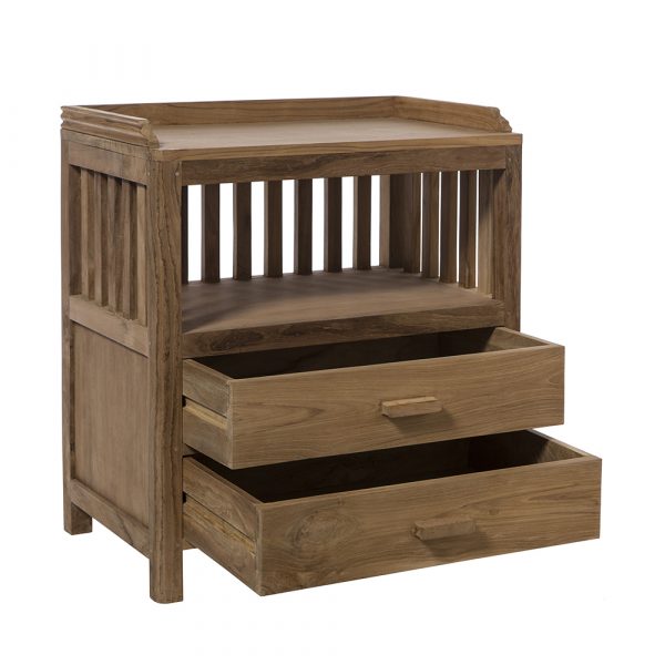 TEAK WOOD NIGHT TABLE – BOIS BLANC HOME