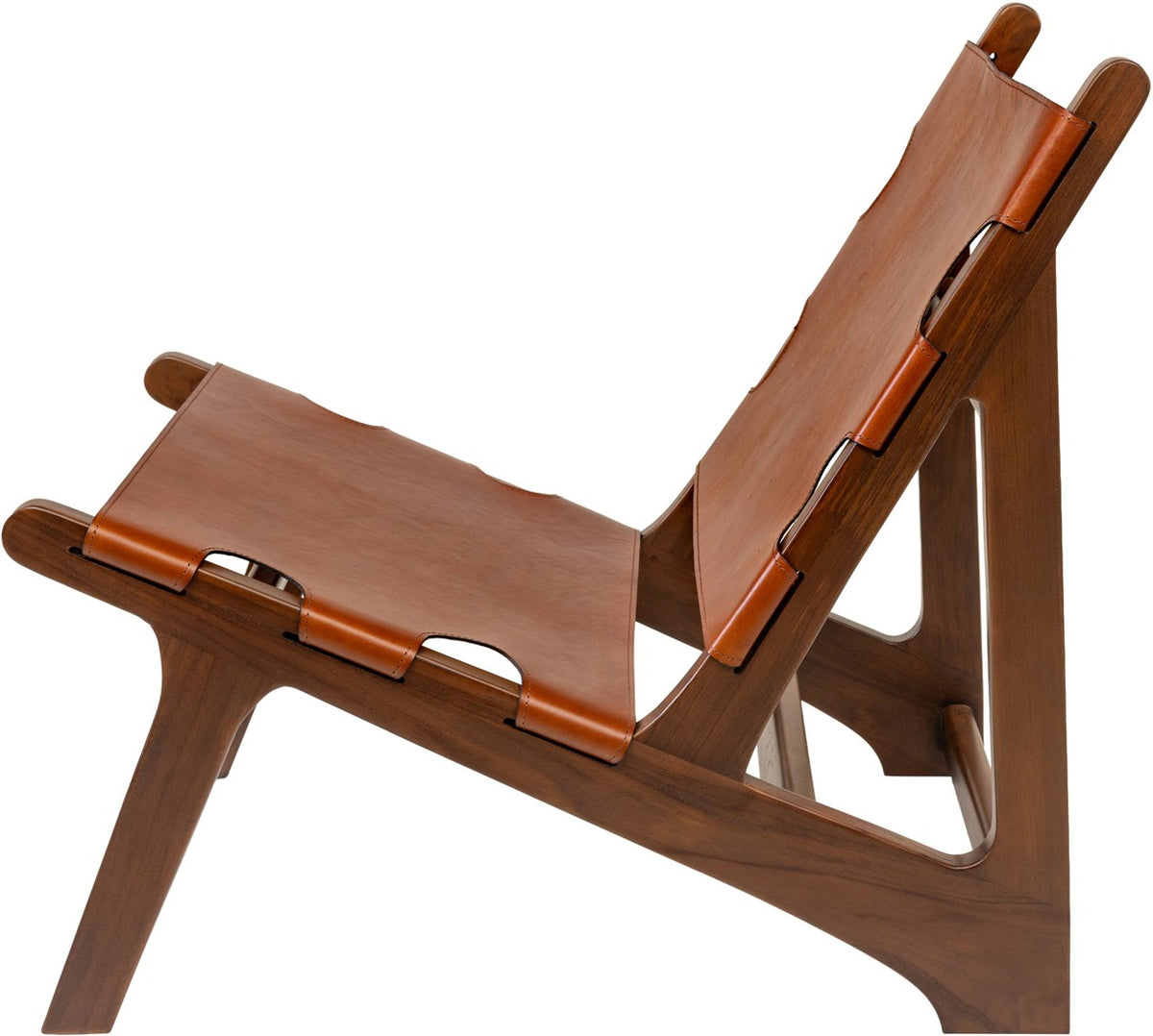 Teak and Natural Leather Lounge Chair – BOIS BLANC HOME